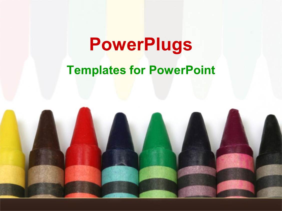 powerpoint-template-colored-crayons-lined-up-for-drawing-on-white